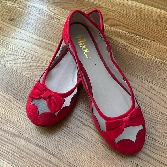 Mixx Shuz | Shoes | Mixx Shuz Red Mesh Ballet Flatssize 85 | Poshmark